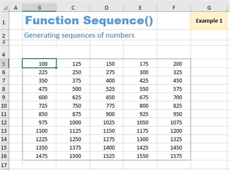 excel function sequence for excel 2007 to 2019