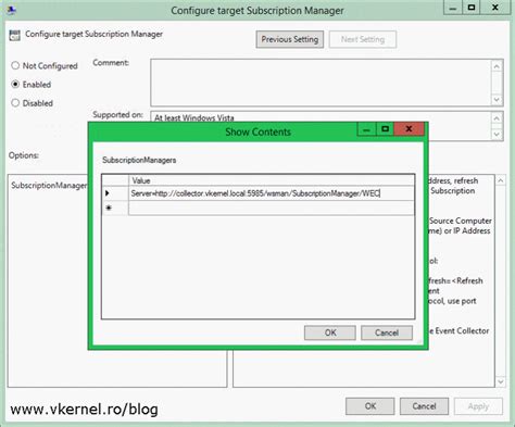 how to configure windows event log forwarding