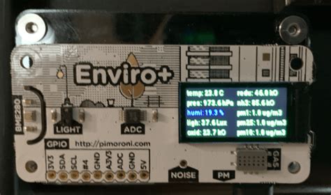 pimoroni enviro project using grafana to visualize data via mqtt to