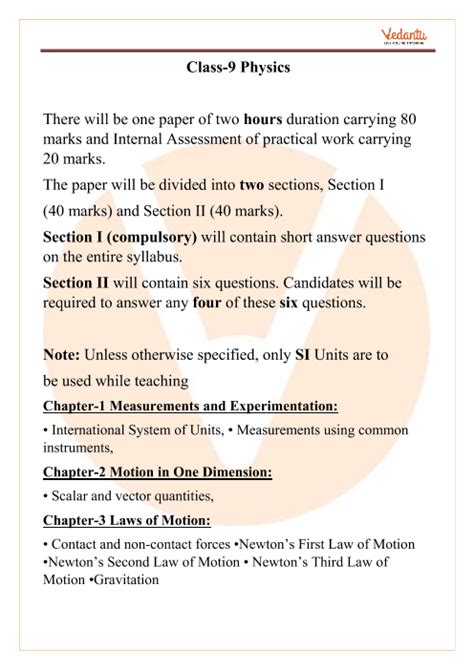 icse class 9 physics syllabus 2022 2023 examinations