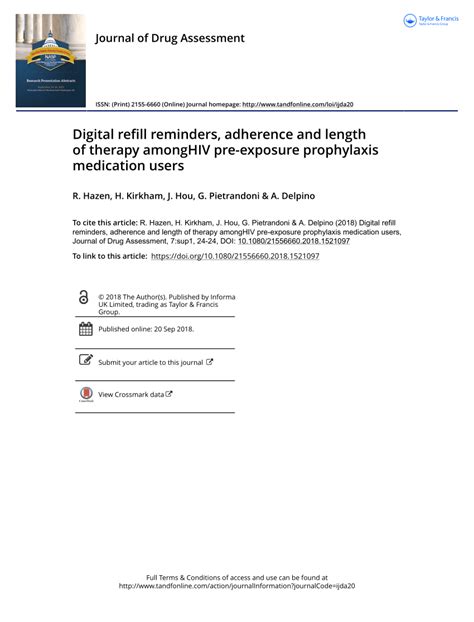 Pdf Digital Refill Reminders Adherence And Length Of Therapy