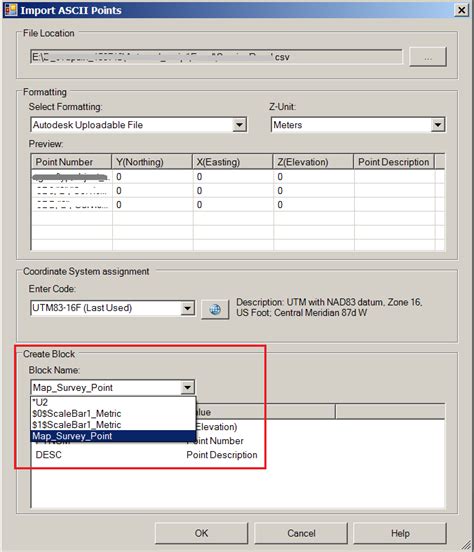 solved blocks for importing ascii files autodesk community