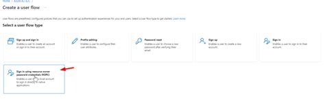 api how can we create a user flow in azure ad b2c for ropc