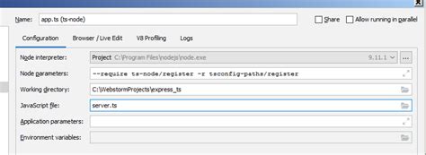 webstorm node js typescript express debug stuck on