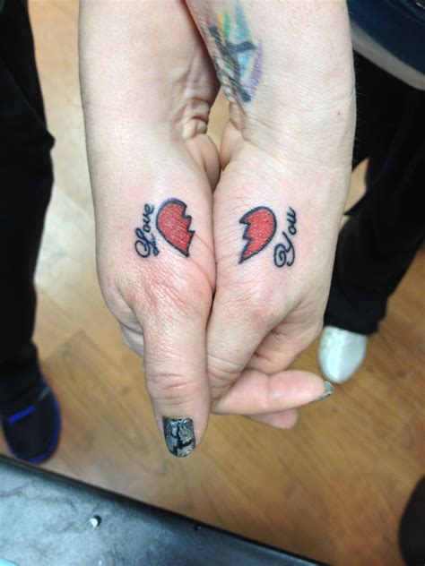 Couple Love You Heart Hand Tattoos Hand Heart Tattoo Couples Tattoo