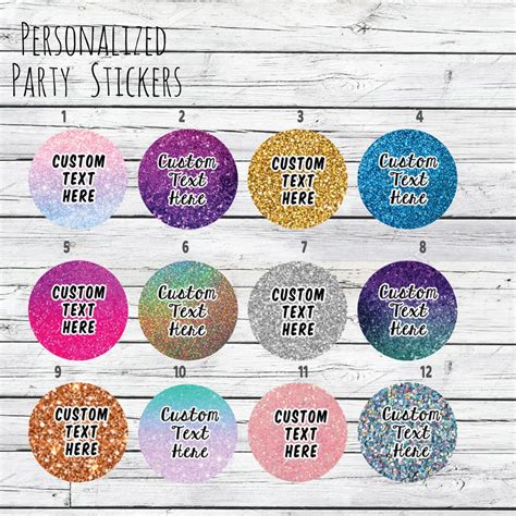 Glitter Labels Custom Glitter Stickers Custom Stickers Printed