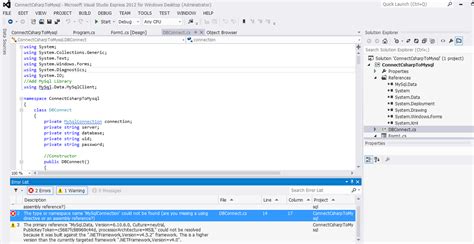 why i am getting error when running c project with vs