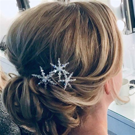 Crystal Snowflake Hair Pins Set Of 3 Swarovski Crystal Pins