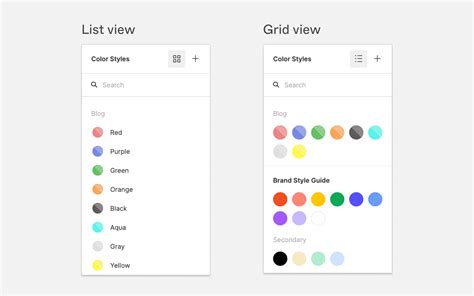 create styles for colors text effects and layout grids figma