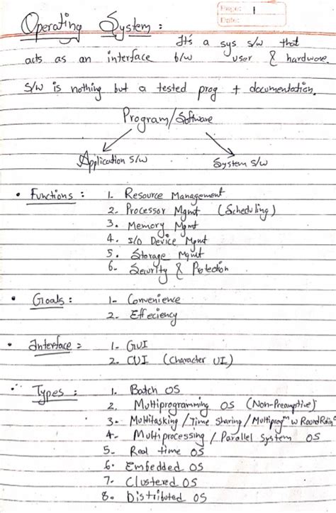 Operating System Os By Gate Smashers Full Handwritten Detailed Notes Pdf