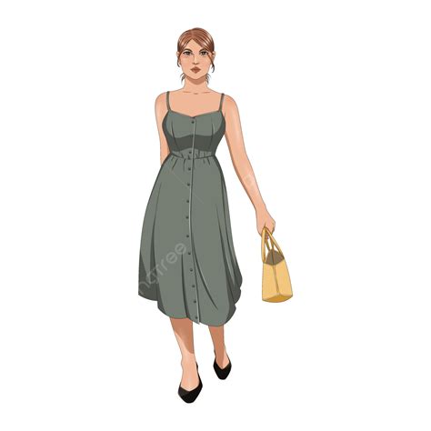 Woman Dress Png Image Woman In Green Dress Clipart Fashion
