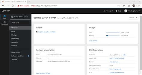 how to install cockpit web console on ubuntu 20 04 server