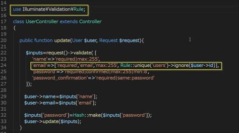 update時にunique validationから更新前のデータを除外する方法【laravel】 40代から