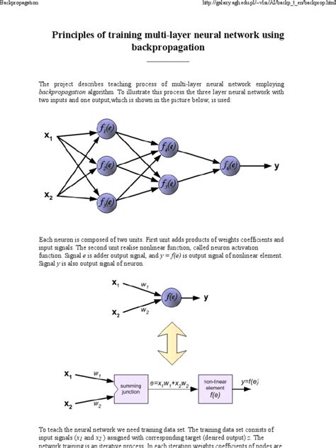 principles of training multi layer neural network using backpropagation