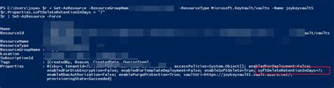 azure unable to delete secrets from key vault with soft delete