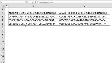 how to replace character in excel by position