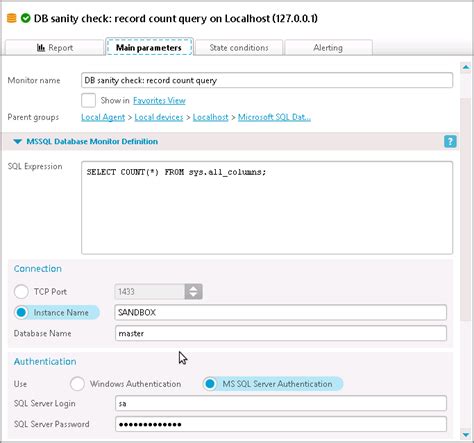 how do i monitor ms sql server with non default instance iphost