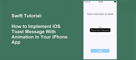 ios swift tutorial how to implement ios toast message with animation