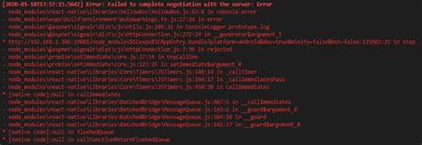 signalr on react native error failed to complete