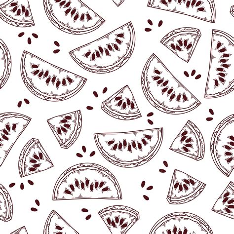 Premium Vector Hand Drawn Watermelon Seamless Pattern
