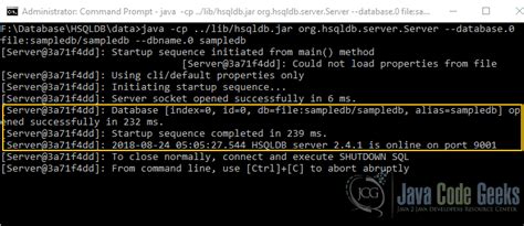 jdbc hsqldb tutorial examples java code geeks 2021