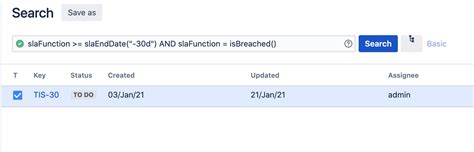 solved jql query for breached tickets