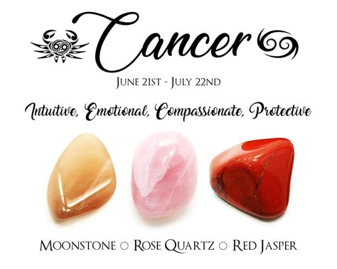 Cancer Zodiac Crystals Tumbled Healing Crystal Set Etsy