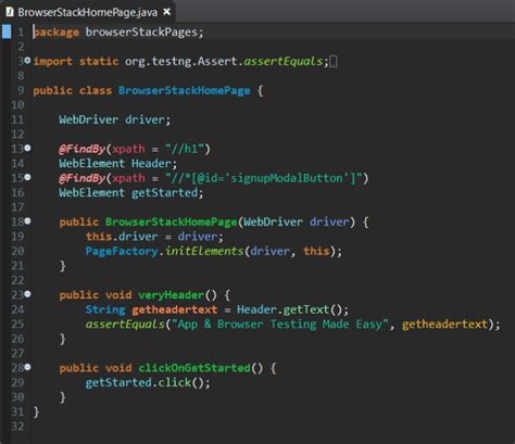 page object model and page factory in selenium browserstack