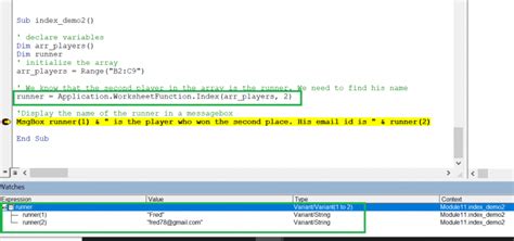 all about vba index match and the excel index formula