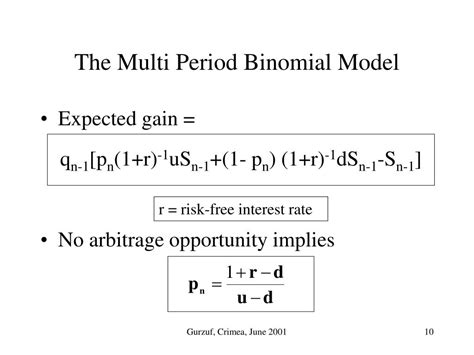 Ppt Option Pricing The Multi Period Binomial Model Powerpoint