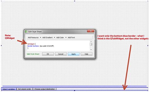 qt styling a qtabwidget to add a bottom border only on the tab