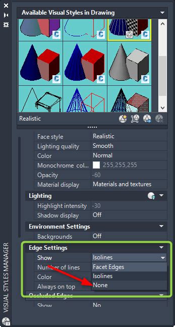 solved remove lines from realistic view autodesk community