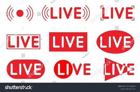 Live Streaming Icon Set Isolated On Stock Vector Royalty Free