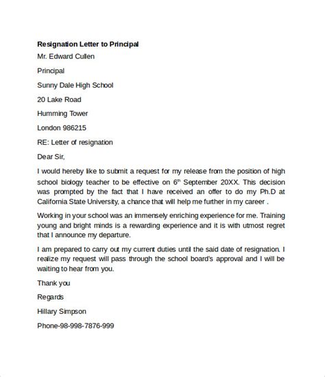 Free 14 Sample Resignation Letter Examples In Ms Word Pdf