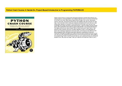 python crash course a hands on project based introduction to