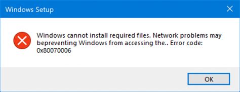 fix windows setup error code 0x80070006