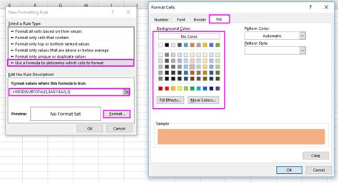how to conditional formatting only in excel visible cells