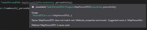 resharper how to avoid the warning name does not match rule in vs