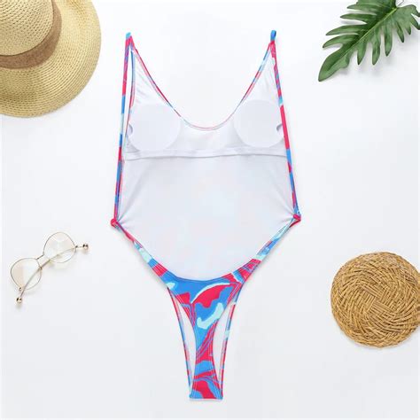 Custom High Cut Swimwear Women One Piece Swimsuit Sexy Thong Bikini