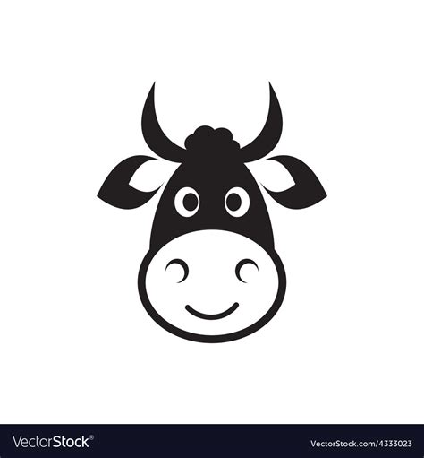 Cow Head Icon Royalty Free Vector Image Vectorstock