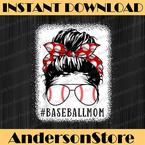 Bleached Baseball Mom Messy Bun Softball Mom Mothers Day Ha Inspire