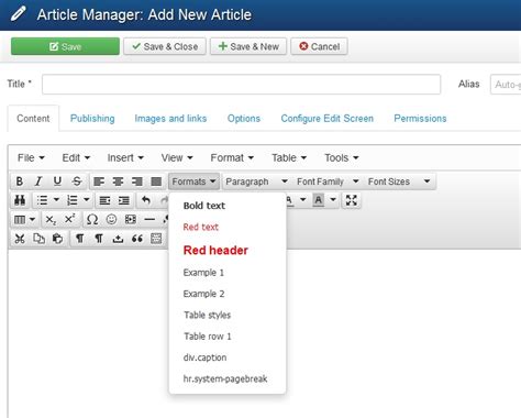 joomla3 0 joomla 3 3 3 how to add style class to tinymce editor