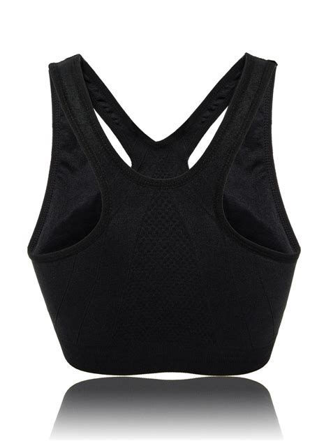Dodoing Womens Front Zipper Closure Sports Bra High Impact Support