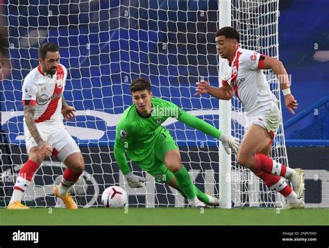 Southamptons Che Adams Left Scores His Sides Second Goal During The