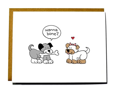 Funny Naughty Valentines Day Card Wanna Bone Etsy