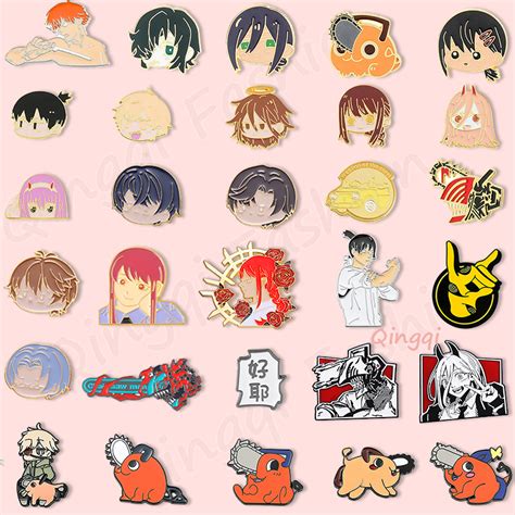 Chainsaw Man Enamel Pins Anime Denji Pochita Makima Brooch Lapel Badges