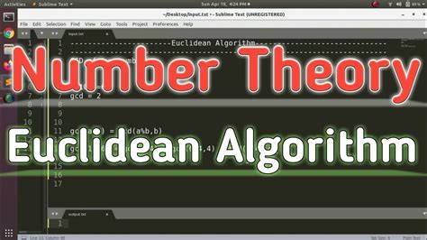 euclidean algorithm gcd faad coder number theory youtube