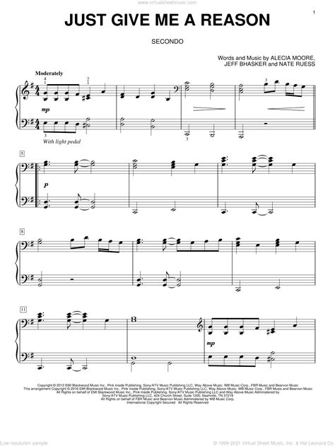 Ruess Just Give Me A Reason Sheet Music For Piano Four Hands