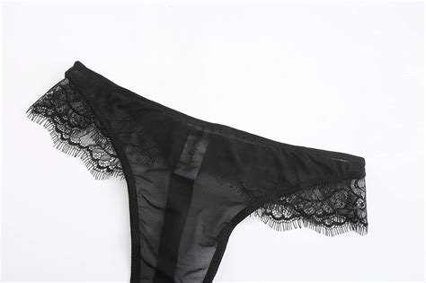 Women High Leg Floral Lace Thongs G String Underwear T Back Low Waist