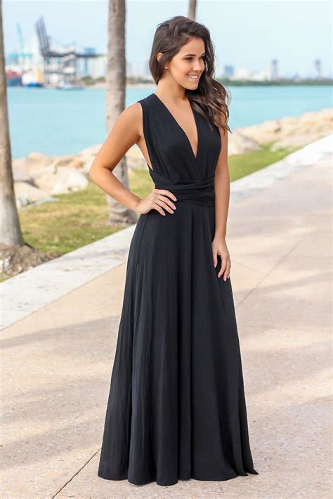 Black Tie Maxi Dress With Open Back Maxi Dresses – Saved By The Dress